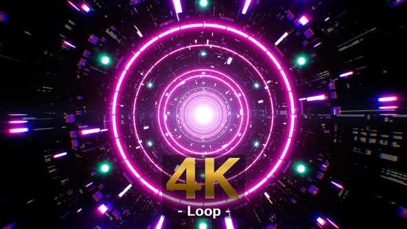 Abstract Time Travel Neon Portal Loop 4K by shnfilm | VideoHive
