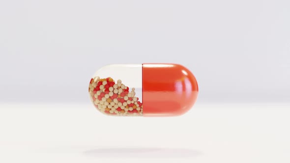 realistic 3d red color medical pill, Colorful capsule, painkiller ...