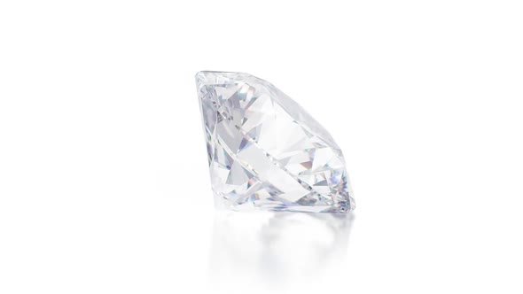 Diamond 360 Degree. Seamless Loop Rotation with Sparkles, Stock Footage