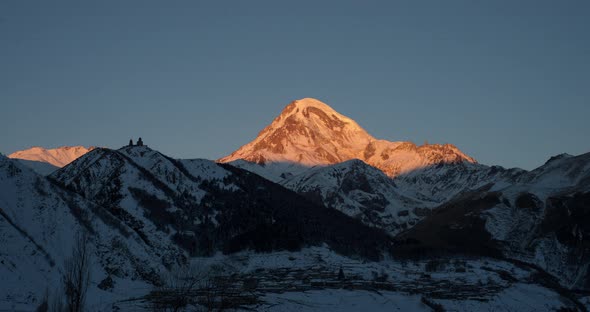Mountain Kazbegi Sunrise View, Stock Footage | VideoHive
