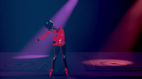 Beautiful Cyborg Girl Dancing, Motion Graphics | VideoHive
