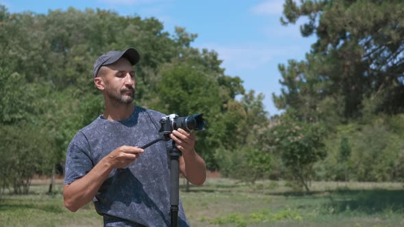 Videographer in nature. , Stock Footage | VideoHive