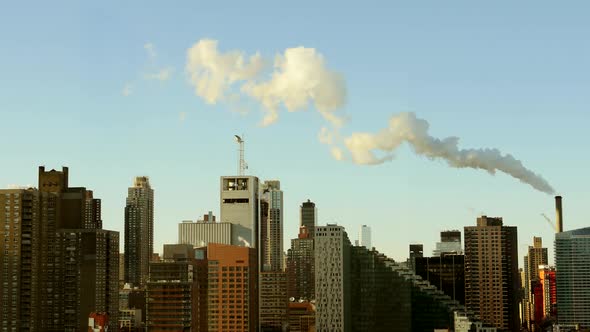 Establishing Shot of Modern Urban City Skyline High Rise Buildings ...