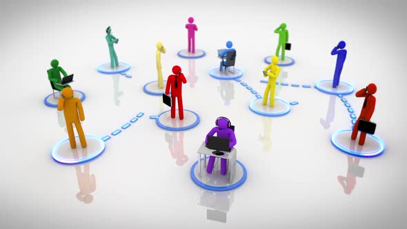 Social network with moving connections. Animation representing the ...