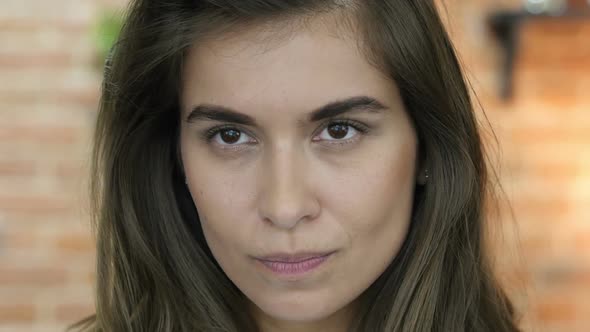 Tense, Stressed, Beautiful Female Face, Stock Footage | VideoHive