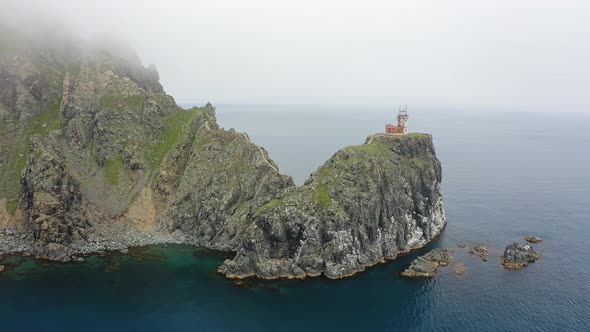 An Old Ruined Lighthouse on Askold Island in the East Sea, Stock Footage