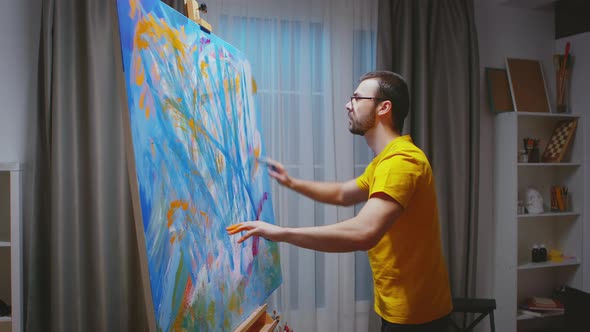 Inovative Painting in Art Studio, Stock Footage | VideoHive