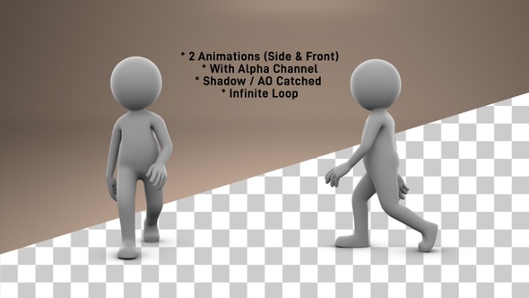 Stick Figure Normal Walk - 2 Pack, Motion Graphics | VideoHive