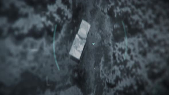 Modern military technology launches a rocket at the enemy truck on the ...