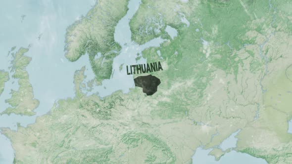Globe Map of Lithuania with a label, Motion Graphics | VideoHive