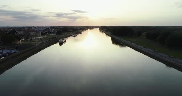Aerial view of Drava river in Osijek, Croatia., Stock Footage | VideoHive