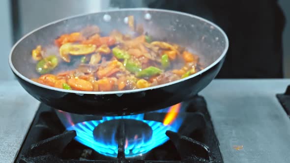 Chef Cooking Food with Fire Flame, Stock Footage | VideoHive