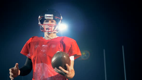 Professional Footballer Looking at a Camera, Stock Footage | VideoHive