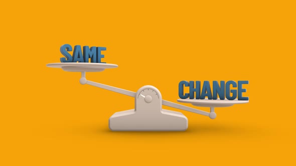 Same vs Change Balance Weighing Scale Looping Animation, Motion Graphics