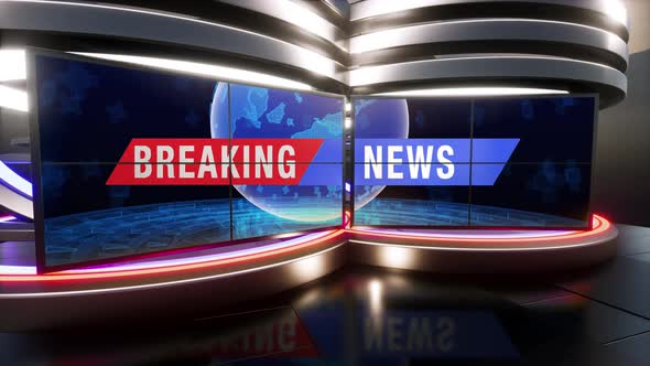 3D Virtual Tv Studio News With Neon Lights, Motion Graphics | VideoHive