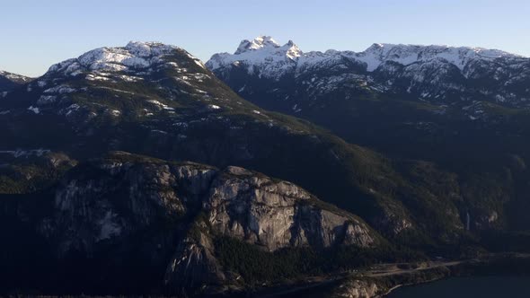 The Chief Mountain, Squamish, BC, Canada, aerial shot, Stock Footage