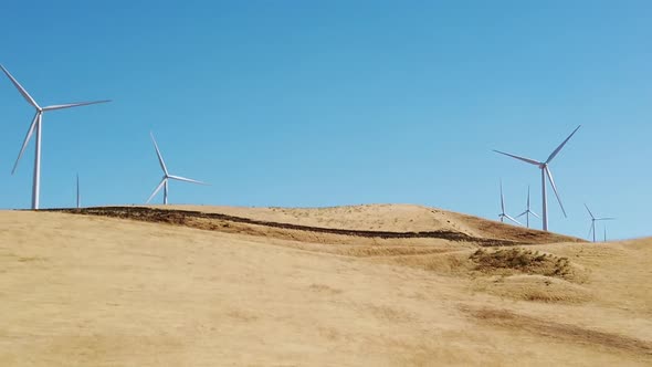 Windmills up close in slow-motion in California, Stock Footage | VideoHive