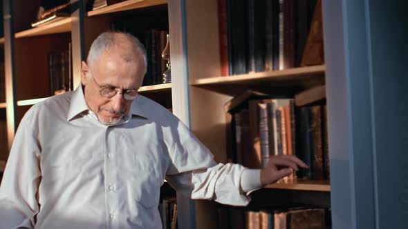 Portrait Smiling 70s Elderly Man Scientist Writer Author Researcher ...