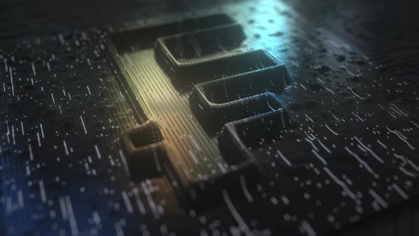 Swiss Franc Sign Made with Golden Contacts and Flashing Lamps, Motion ...