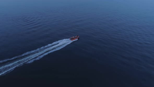 SAR Rib Boat on Sea Aerial View, Stock Footage | VideoHive