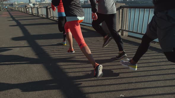 Slow motion shot of people running, shot on Phantom Flex 4K, Stock Footage