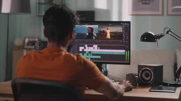 Man Editing Video on Computer, Stock Footage | VideoHive