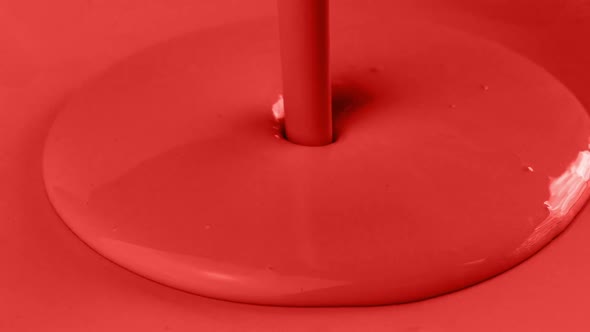 Red Paint Pouring On Red Surface, Stock Footage | VideoHive