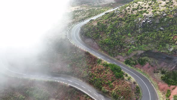 Madeira Mountains Epic High Cliffs in the Clouds Aerial Drone Footage ...