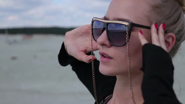 Seductive Woman Making Undulating Smooth Movements with Hands Revealing ...