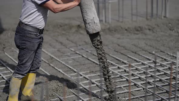Heavy Construction Concrete Pour, Stock Footage | VideoHive