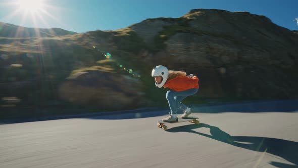 Cinematic downhill longboard session, Stock Footage | VideoHive