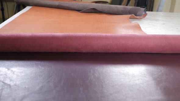 Human Hand Unrolling and Touching Leather Roll, Stock Footage | VideoHive