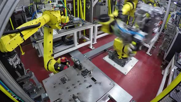 Automobile factory, robot equipment, modern automobile manufacturing ...