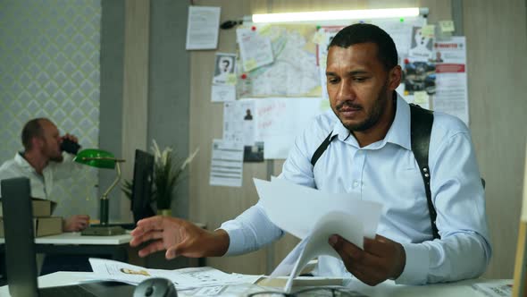 Angry Detective Reached Dead End on Investigation, Stock Footage ...