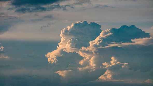 Timelapse of beautiful air clouds at sunset, Stock Footage | VideoHive