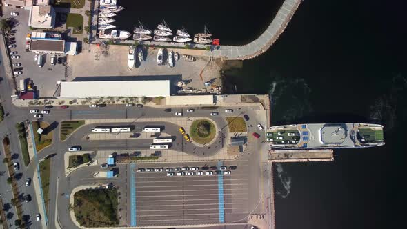 Aerial View of a Typical Ferry Boat Transport Cars and People, Stock ...