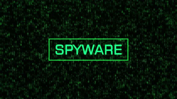 SPYWARE Warning Over Computer Binary Background. SPYWARE Text with ...