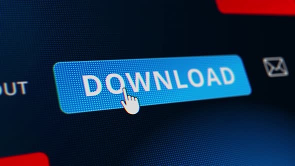 Clicking media button Mouse cursor clicking Download button on a ...