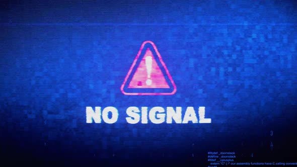 No Signal Text Digital Noise Twitch Glitch Distortion Effect Error ...