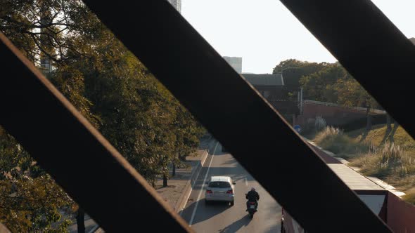 Above View of Car Traffic on Crossroad of Avinguda Diagonal in ...