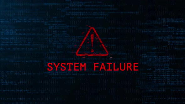 System failure message flashing on screen ., Motion Graphics | VideoHive