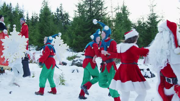 Santa and his helpers dancing, Stock Footage | VideoHive