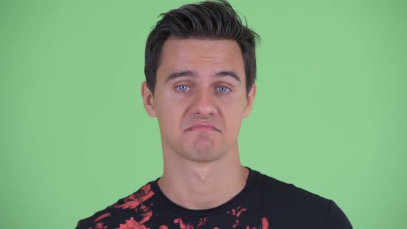 Face of Happy Young Handsome Man Nodding Head Yes, Stock Footage ...