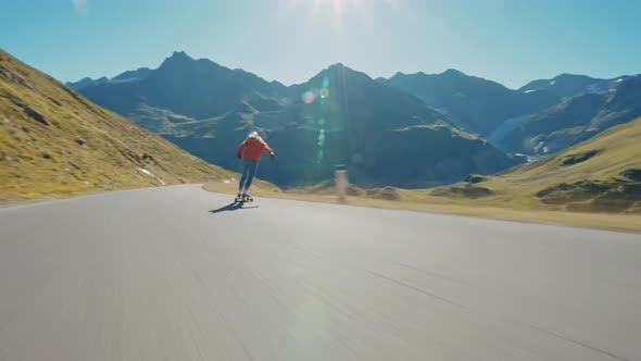 Cinematic downhill longboard session, Stock Footage | VideoHive