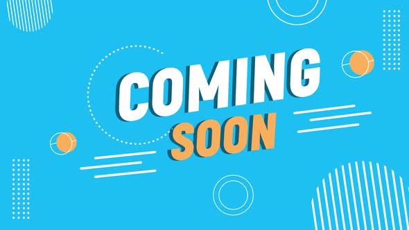 Coming soon animated with blue background UHD 4K, Motion Graphics ...