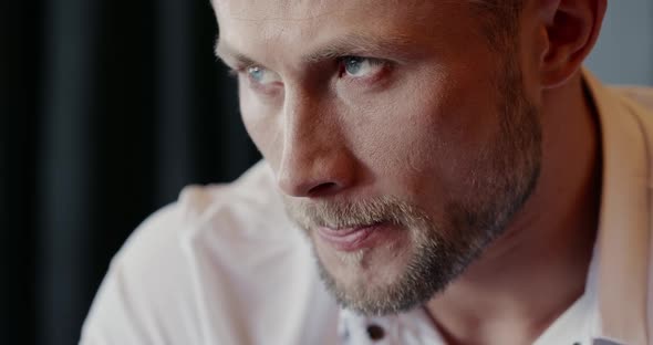 Man Licking His Lips and Scowling at the Camera, Stock Footage | VideoHive