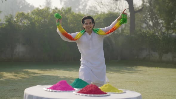 Indian man dancing at a Holi party, Stock Footage | VideoHive