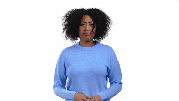 Inflexible African Woman Disapproving with No Head Sign Nods Head ...