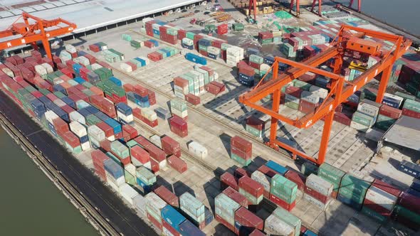 Container Freight Terminal, Stock Footage | VideoHive