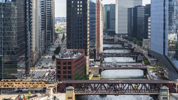 Chicago Time Lapse - Traffic on the River - Rush Hour, Stock Footage